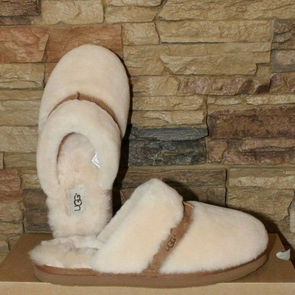 UGG | Shoes | Ugg Shearling Slide Slipper Sandals Natural Brown | Poshmark